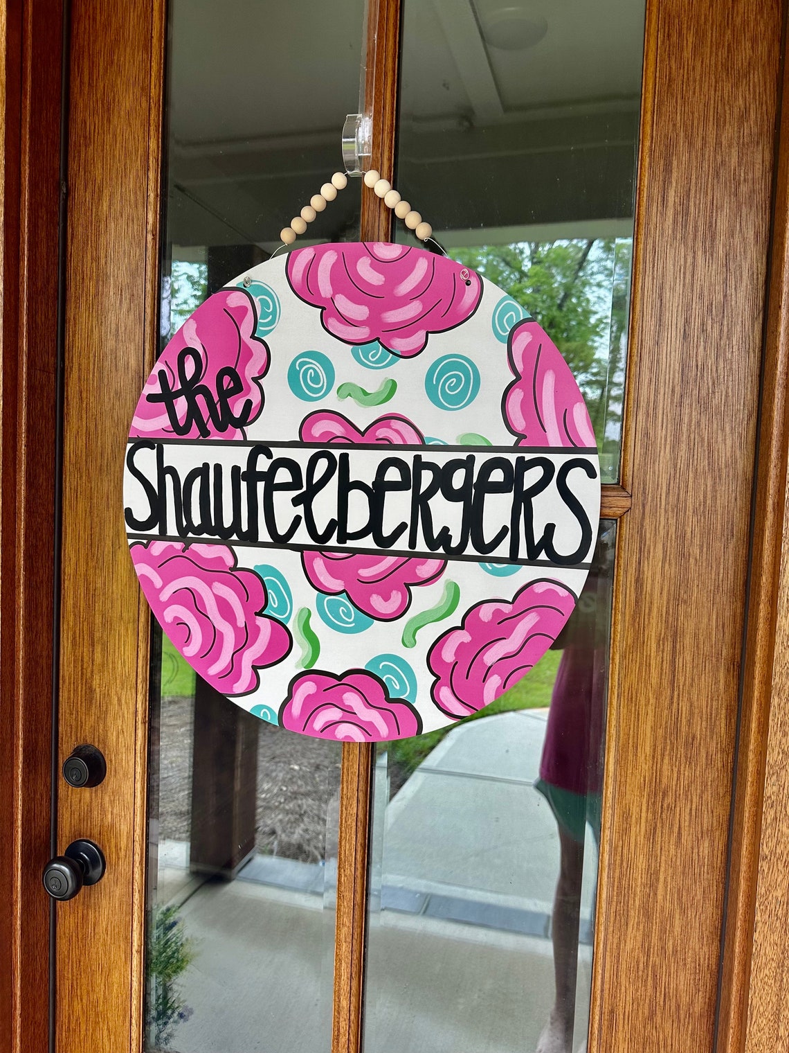 Pink, Green and Blue Floral Door Hanger - Etsy