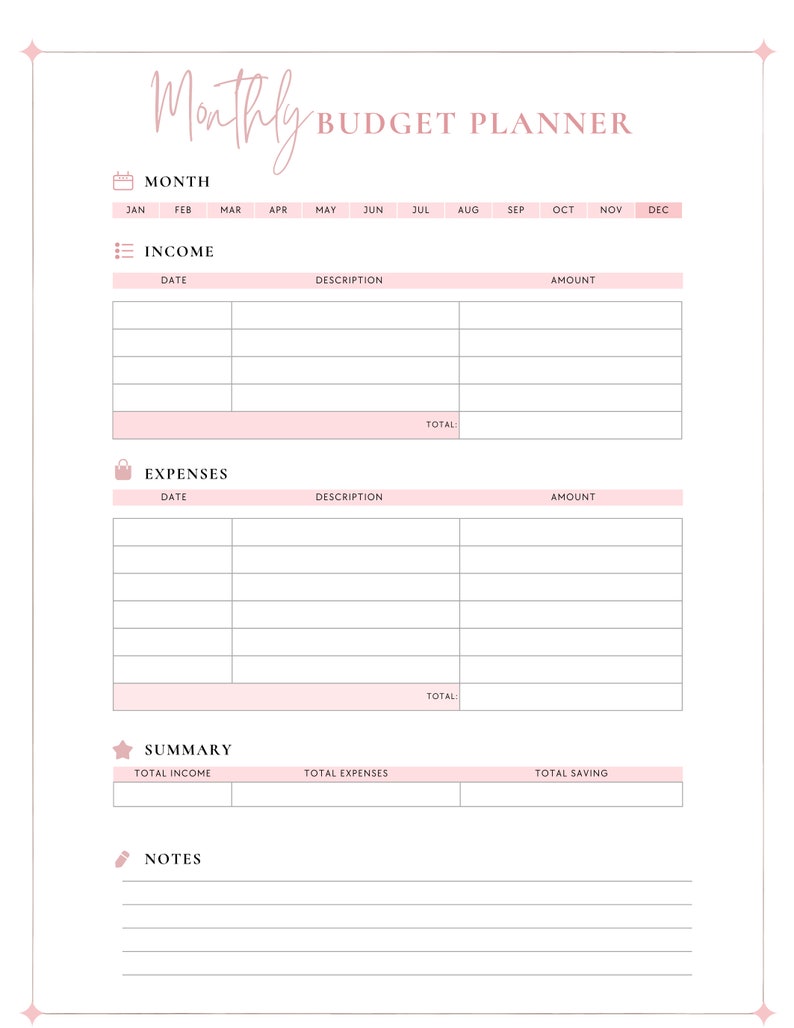 Girlygirl's Digital Printable Girly Pink Planner: Health, Self-care ...