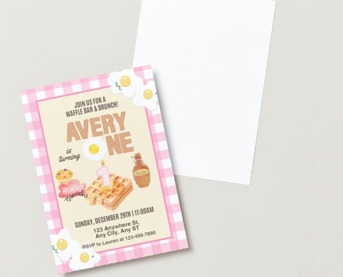 Waffle House Party Invitation, Breakfast Brunch, Birthday Invitation ...