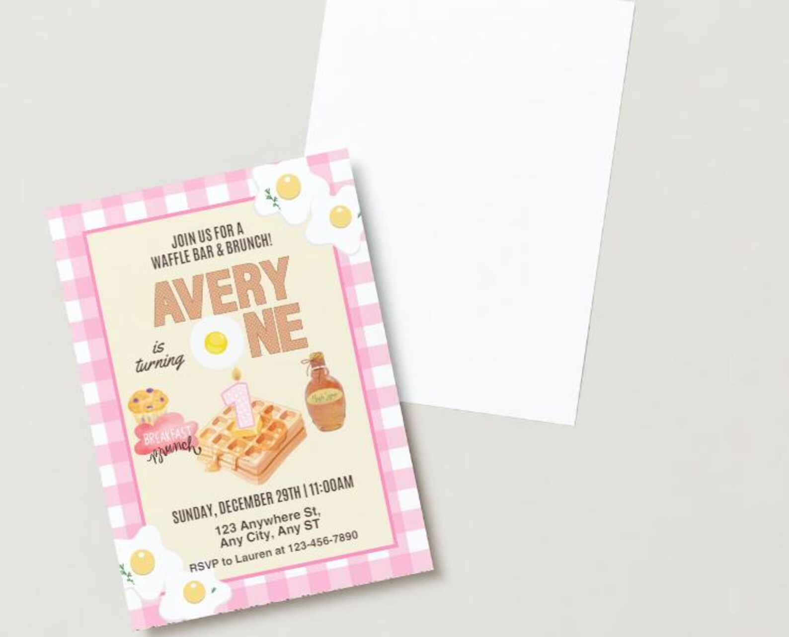 Waffle House Party Invitation, Breakfast Brunch, Birthday Invitation ...