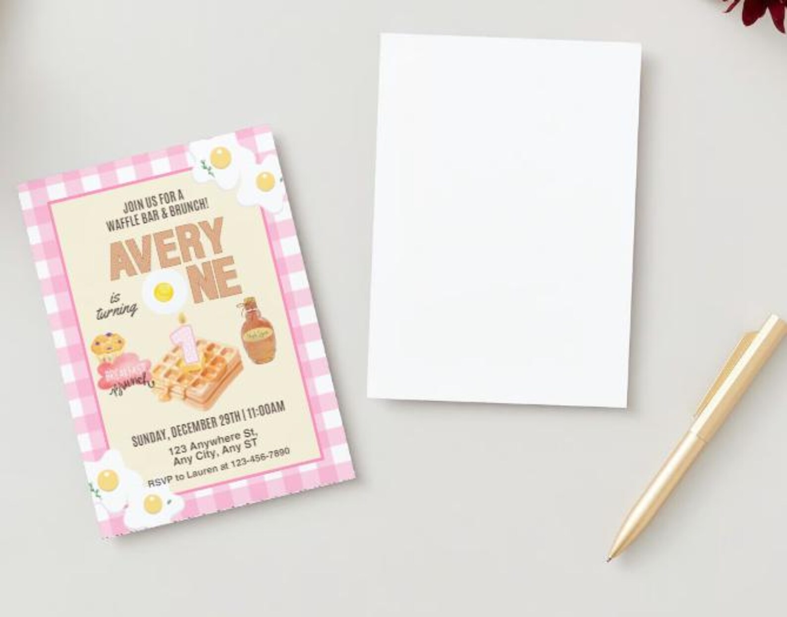 Waffle House Party Invitation, Breakfast Brunch, Birthday Invitation ...