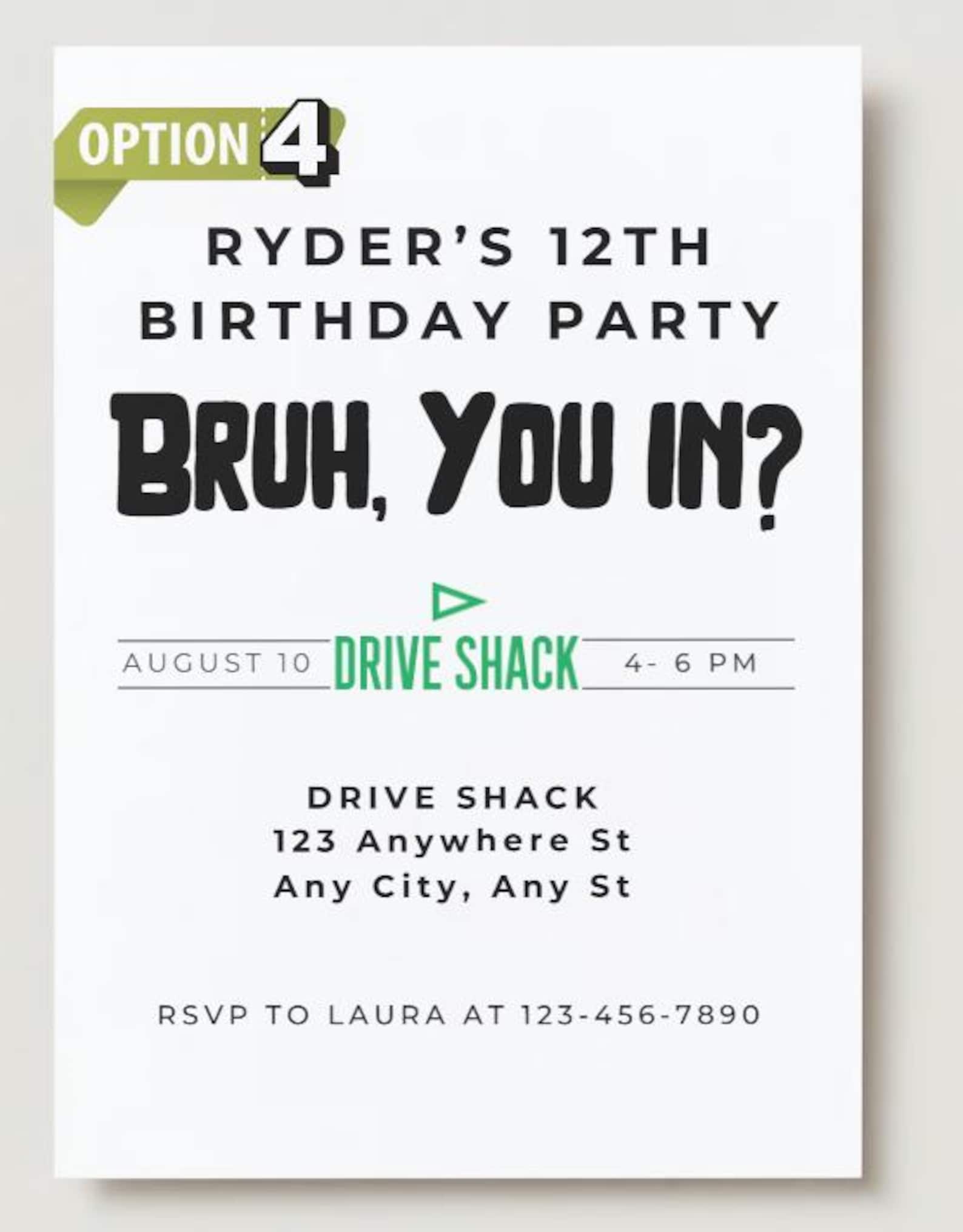 Drive Shack Birthday Party, Girls, Boys, Golf, White Birthday Invite ...
