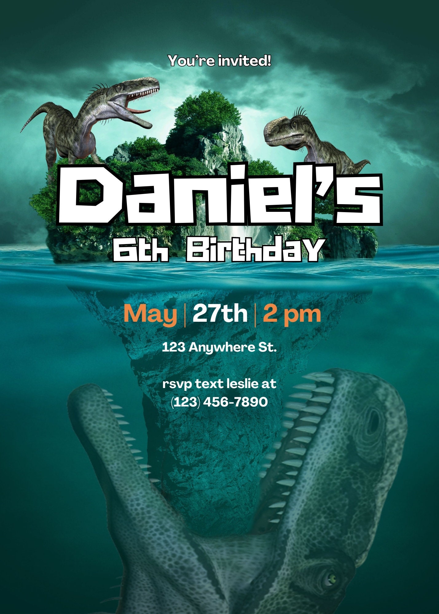 Mosasaurus Birthday Card, Dinosaur Birthday Card, Jurassic World - Etsy