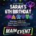 Urban Air With CUSTOM QR CODE, Neon, Jump Party, Air Party, Kid Party ...