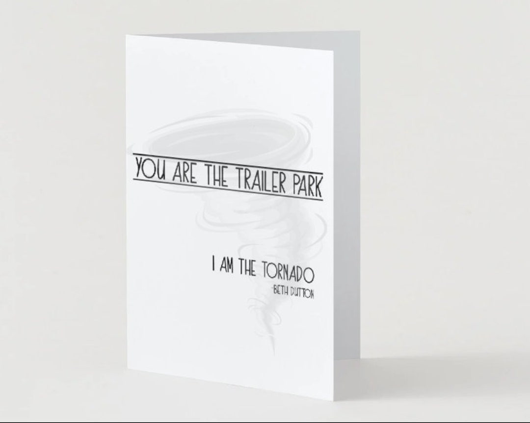 Dutton Tornado Card Beth Loves a Fight Blank Greeting Card Divorce Mad ...