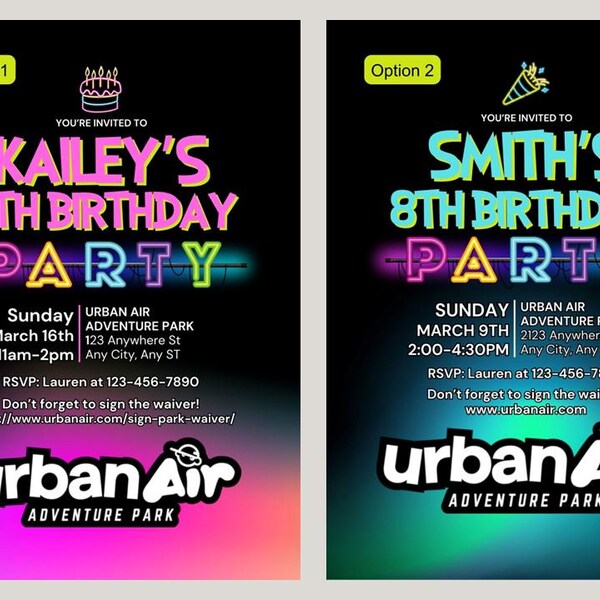 Urban Air Birthday Invitation - Etsy