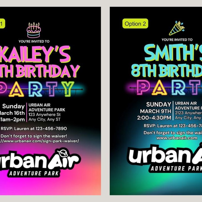 Urban Air Birthday Invitation - Etsy