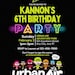 Urban Air, Neon, Jump Party, Air Party, Kid Party, Birthday Invitation ...