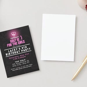 Top Golf PINK, Birthday Party, Girls, Golf, Birthday Invite, Birthday ...