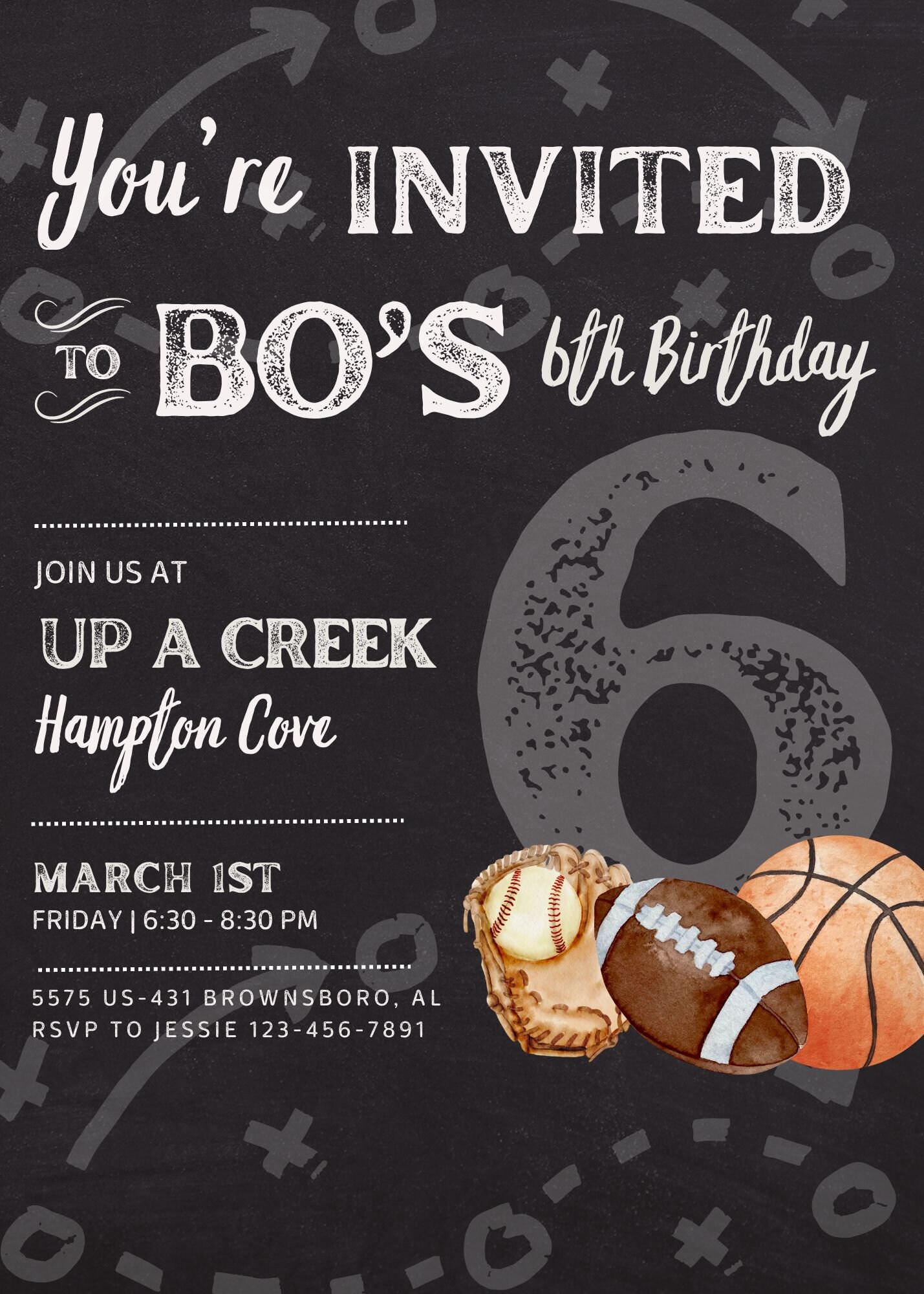 Sports Birthday Party Invitation, Football Party, Baseball Party, Boys ...