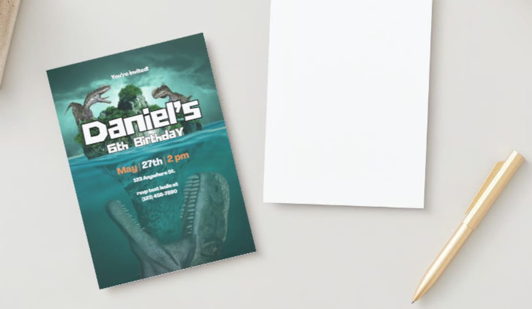 Mosasaurus Birthday Card, Dinosaur Birthday Card, Jurassic World - Etsy