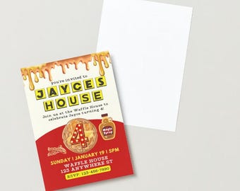 Waffle House Birthday Invitation - Etsy