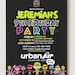 Urban Air, Neon, Jump Party, Air Party, Kid Party, Birthday Invitation ...