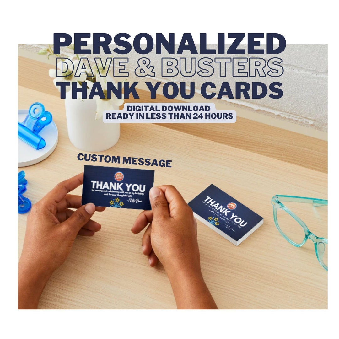 Personalized Dave and Busters Thank You Cards - Etsy