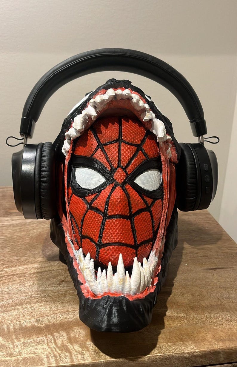 Painted Venom / Spiderman Headphone Stand, Headphone Holder, Gaming ...