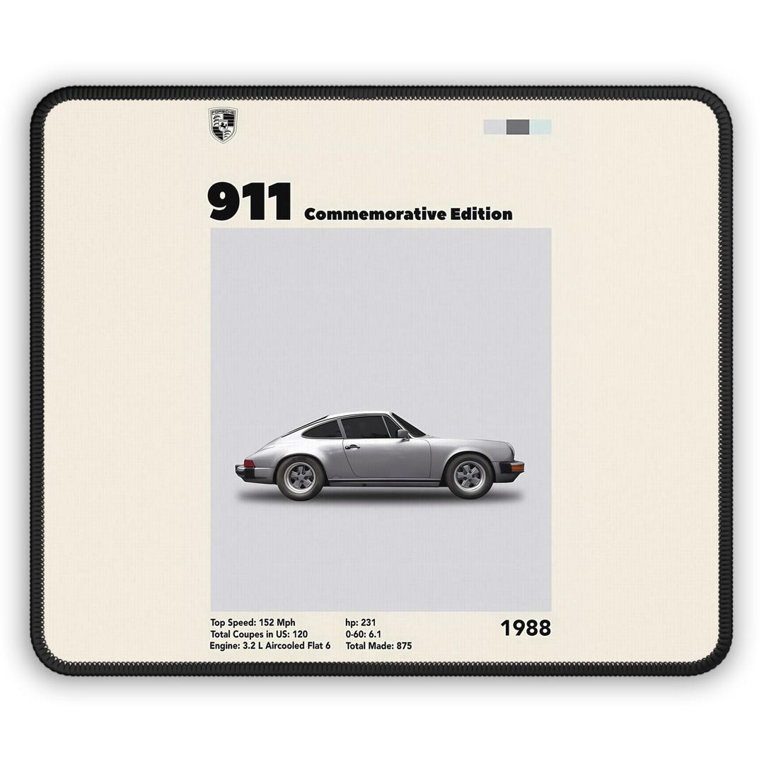 Porsche 911 Commemorative Edition Mousepad Classic Car Desk Mat Unique ...