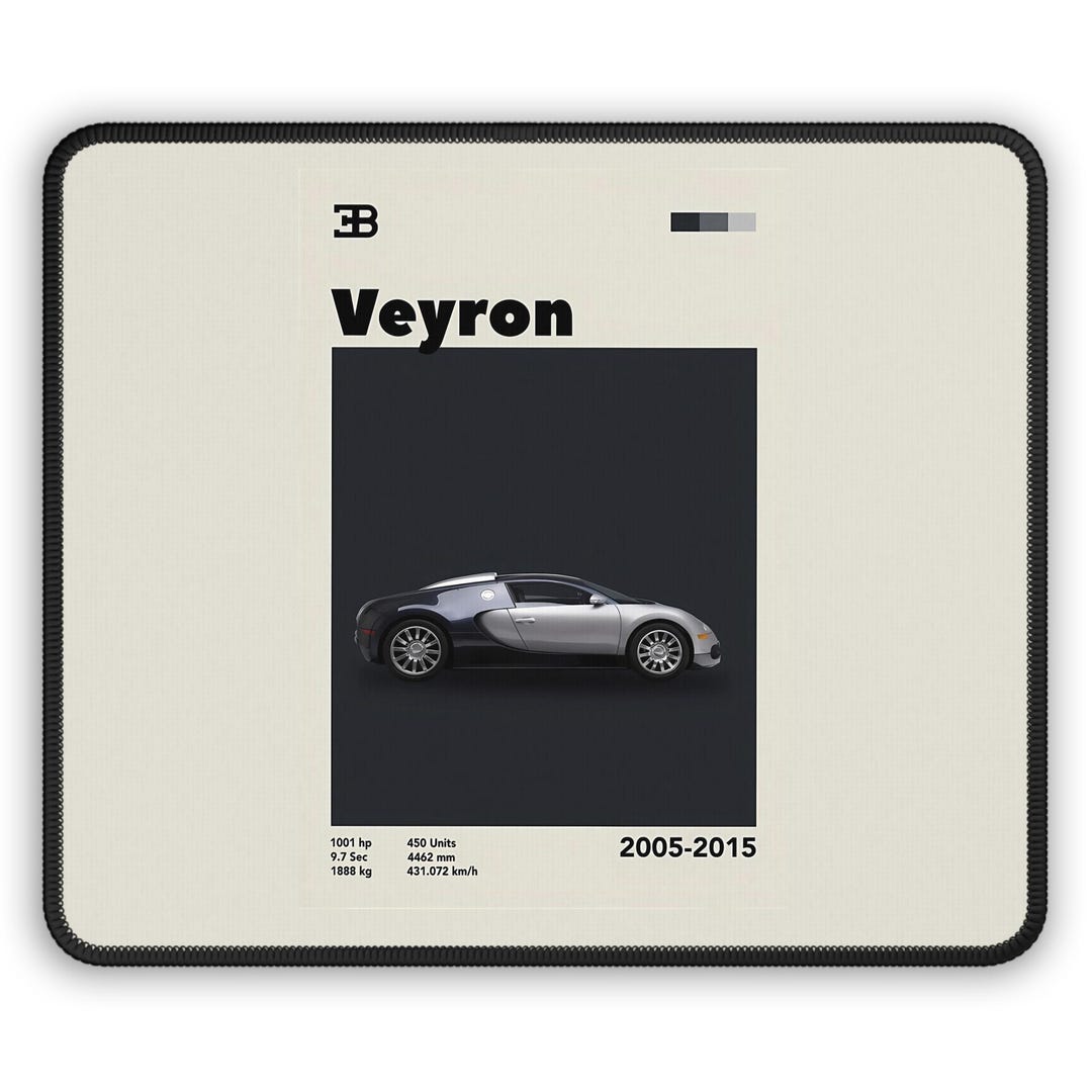 Bugatti Veyron Mousepad Iconic Supercar Desk Mat Perfect Gift for Car ...