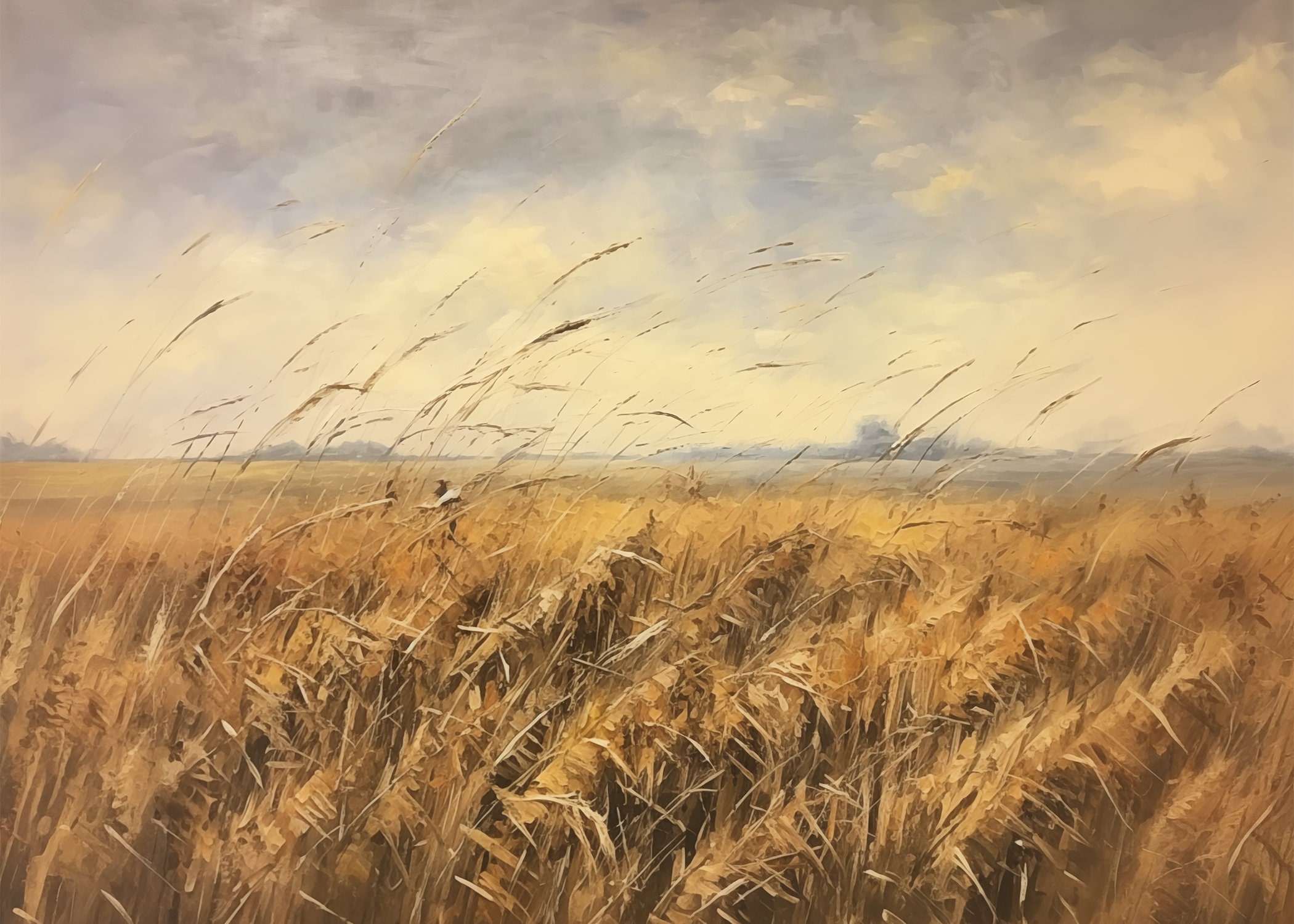 PRINTABLE Prairie Grain in the Wind Digital Wall Art Hanging - Etsy