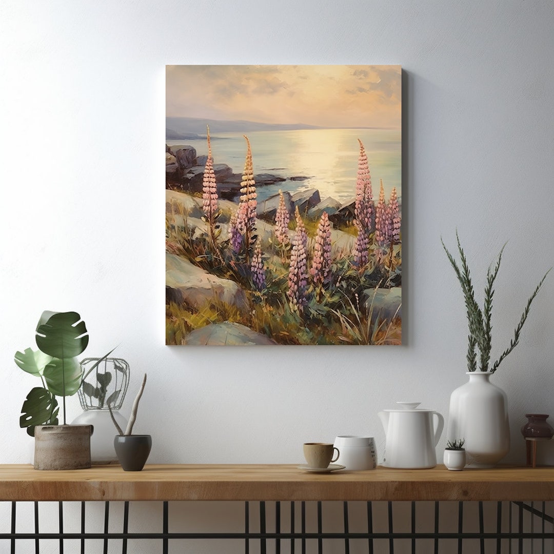 PRINTABLE Lupine Shore Digital Printable Wall Hanging - Etsy