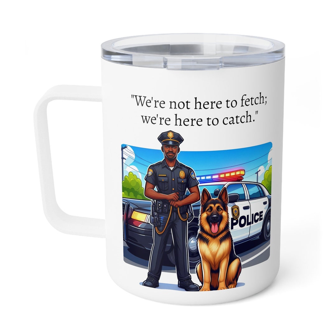 Policeman Cartoon Style Insulated Coffee Mug, 10oz Satire Cheeky Cup ...