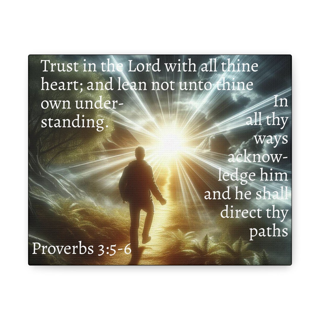 Proverbs 3:5-6 Canvas Gallery Wraps OAK Original Colorful Artwork Wall ...