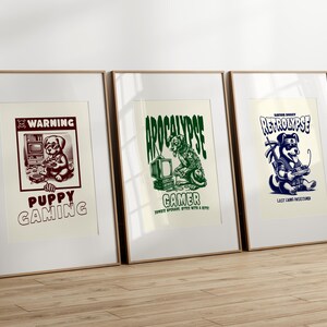 Gaming Wall Art Set 3 Gamer Wall Decor Gaming Room Decor Games Room Art ...