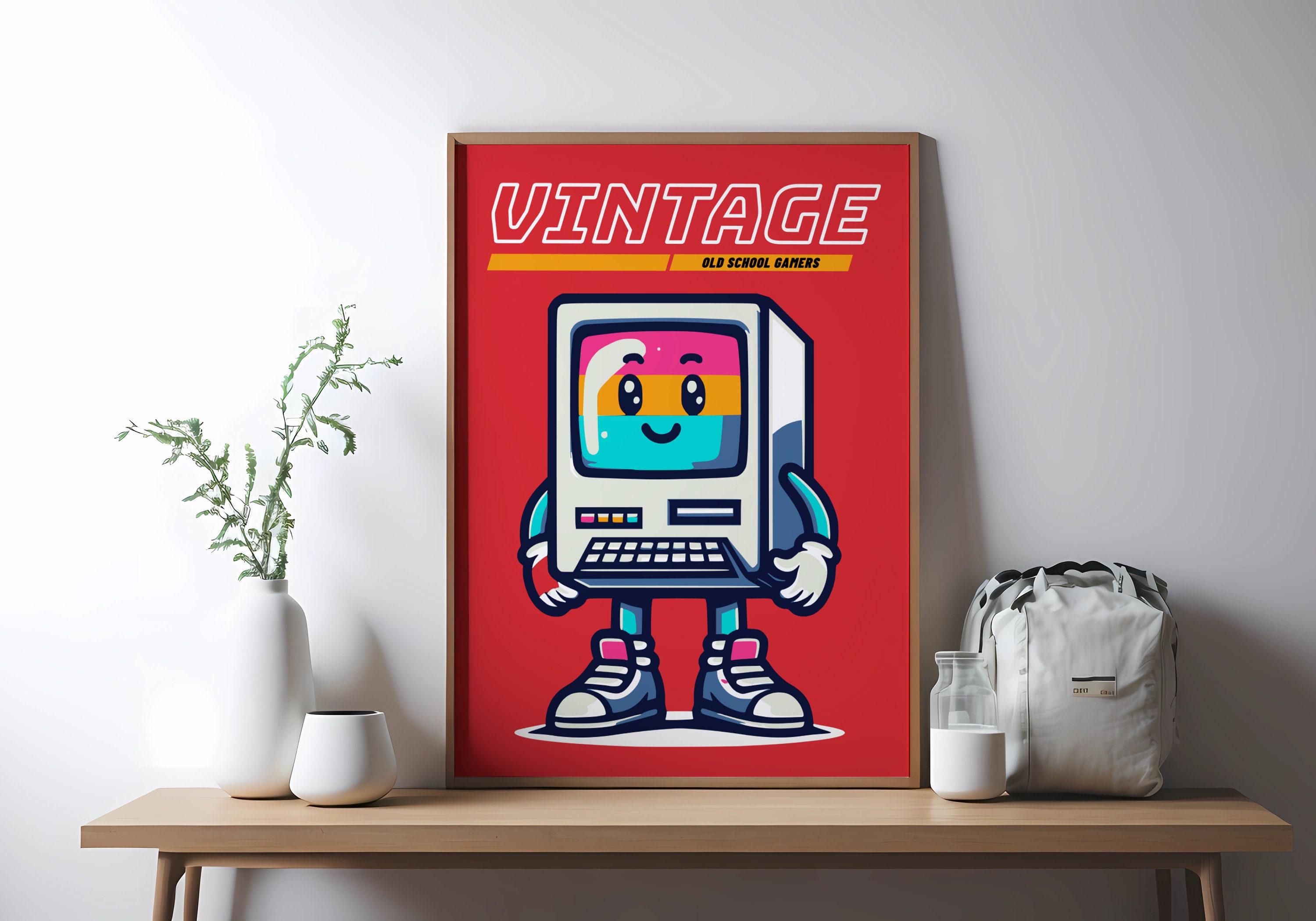 Retro Computer Wall Art Retro Gaming Poster Gift Gaming Room Decor ...