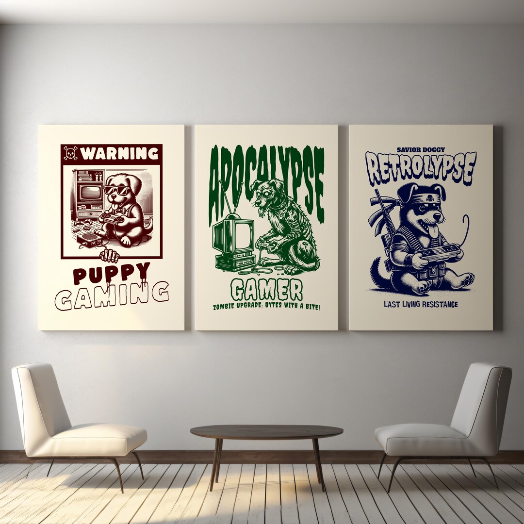 Gaming Wall Art Set 3 Gamer Wall Decor Gaming Room Decor Games Room Art ...