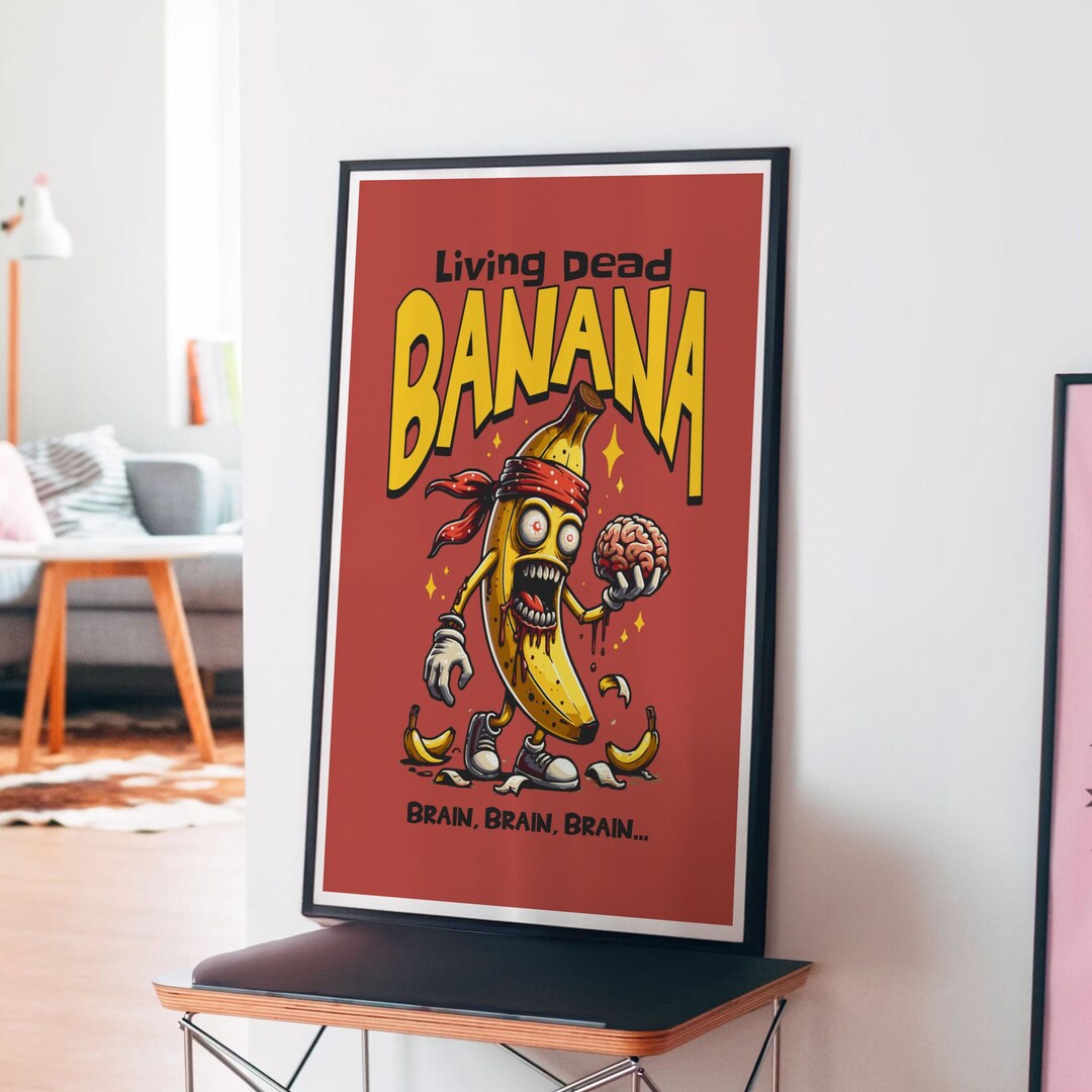 Cartoon Banana Wall Art Cartoon Zombie Wall Art Halloween Printable ...