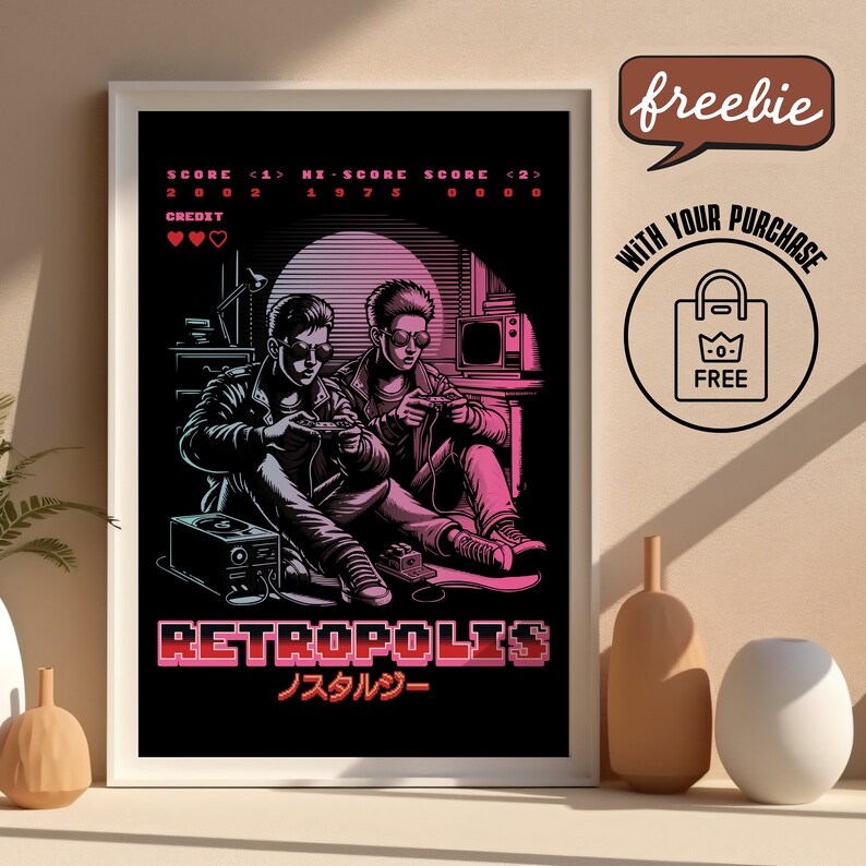 Retro Computer Wall Art Retro Gaming Poster Gift Gaming Room Decor ...