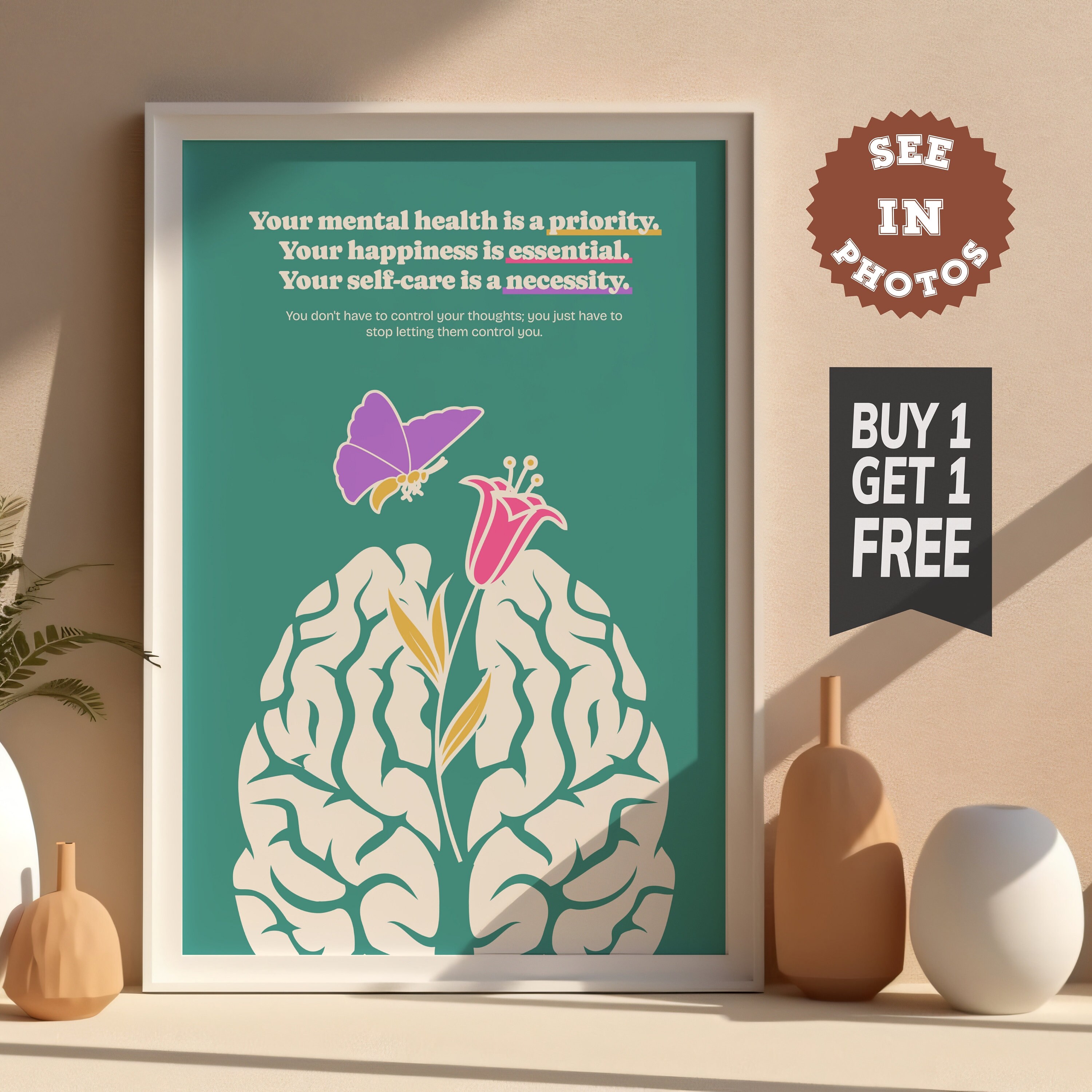 Mental Health Poster Psychologist Office Decor Mental Health Print ...