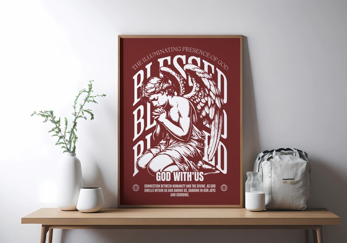 Christian Quote Poster Bible Verse Poster Modern Christian Angel Wall ...