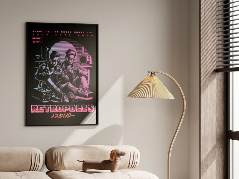 Retro Gamer Printable Poster Set of 3 Vintage Gamer Wall Art Funky ...