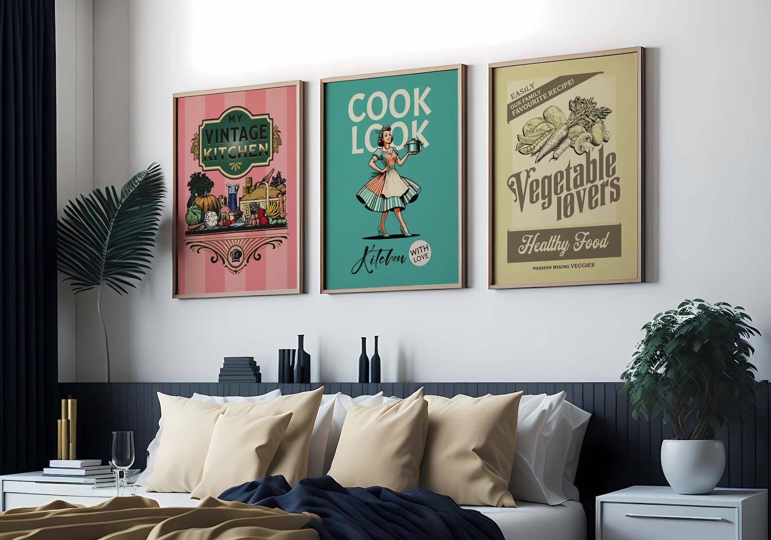 Vintage Kitchen Poster Set Retro Kitchen Decor Gift for Foodie ...