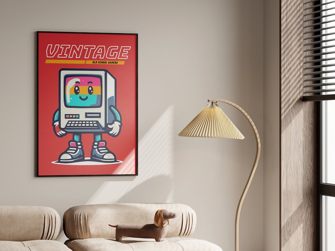 Retro Computer Wall Art Retro Gaming Poster Gift Gaming Room Decor ...