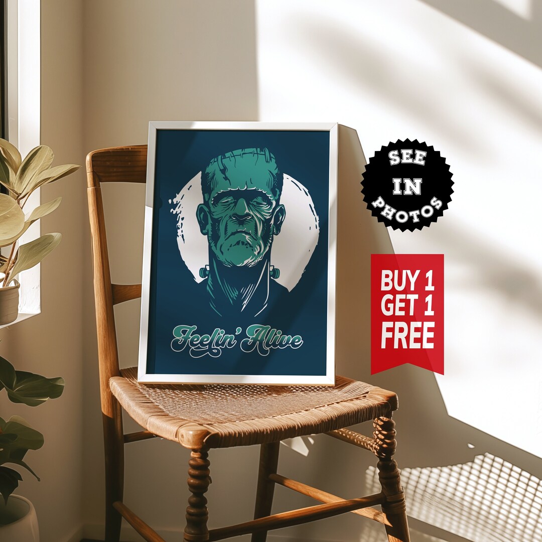 Frankenstein Poster Funny Terror Poster Cartoon Horror Home Decor ...