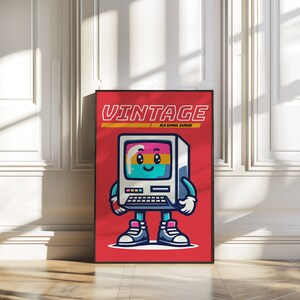 Retro Computer Wall Art Retro Gaming Poster Gift Gaming Room Decor ...