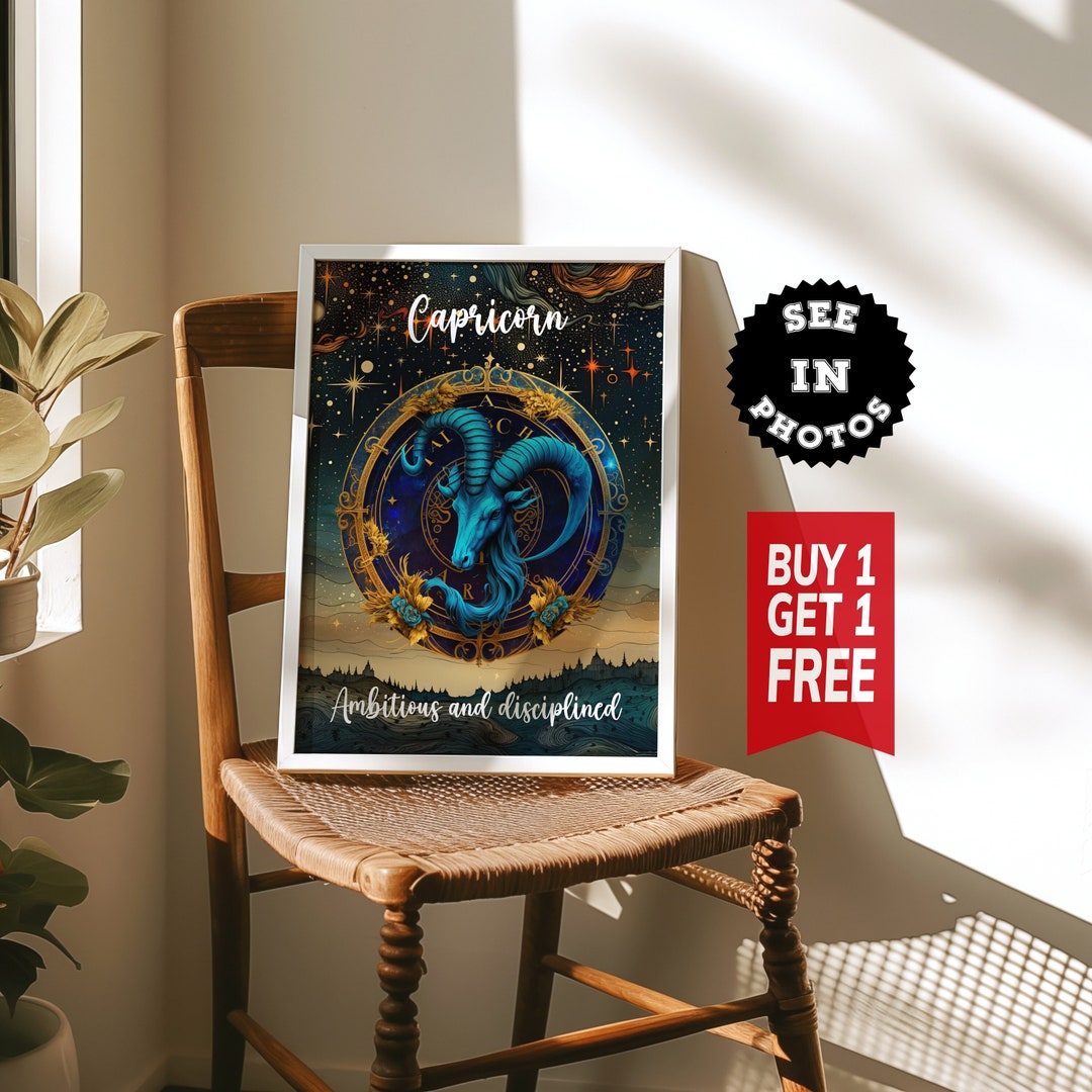 Capricorn Printable Poster, Zodiac Capricorn Gift, Zodiac Wall Decor ...
