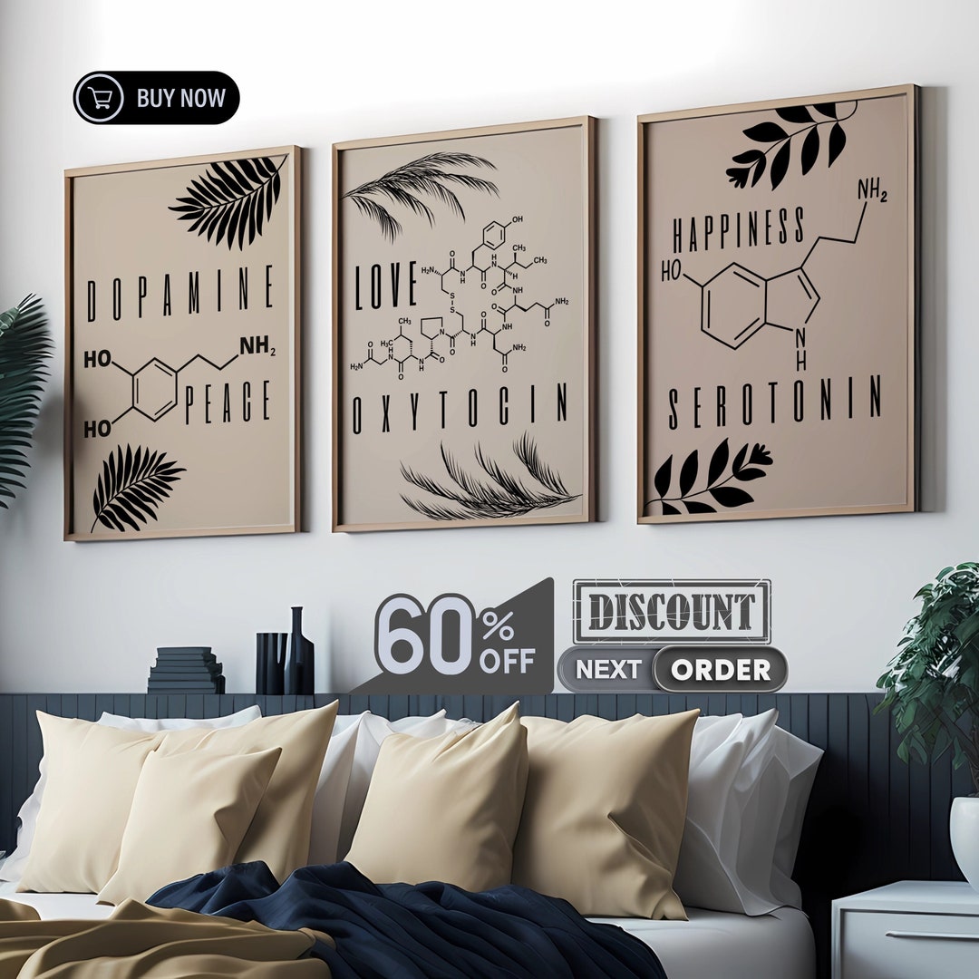 Psychology Prints Wall Art Serotonin Wall Art Oxytocin Wall Art ...