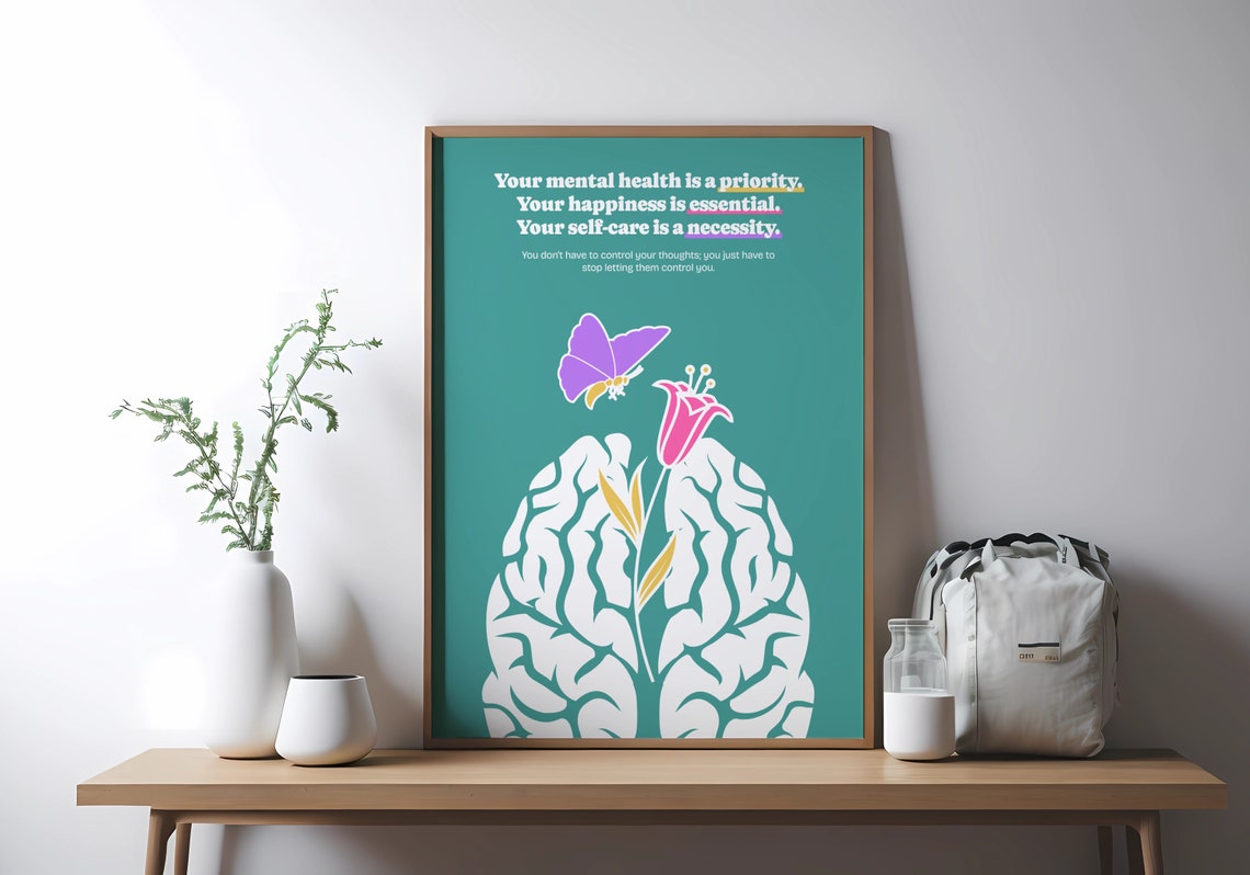 Mental Health Poster Psychologist Office Decor Mental Health Print ...