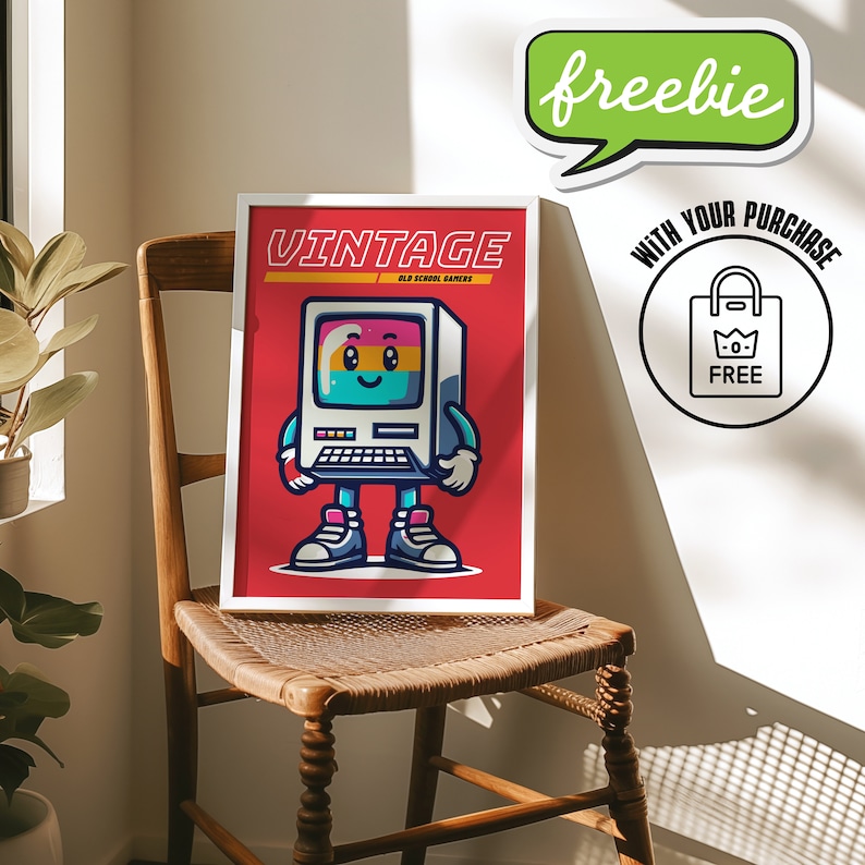 Vintage Retro Gamer Poster Art Print for Gamer Wall Art Decor for Game ...