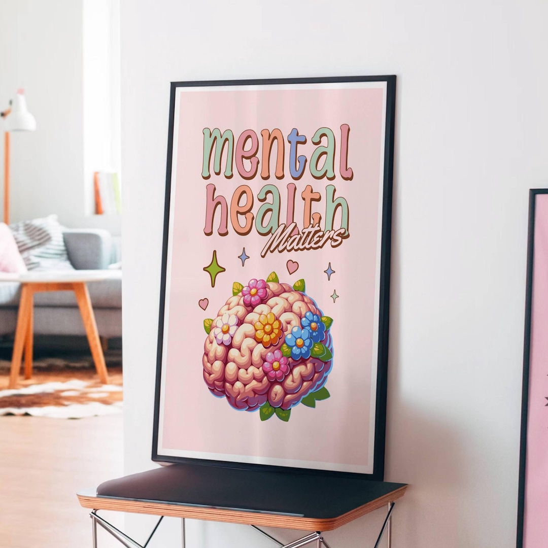 Mental Health Wall Decor Brain Psychologist Wall Art Mental Health ...