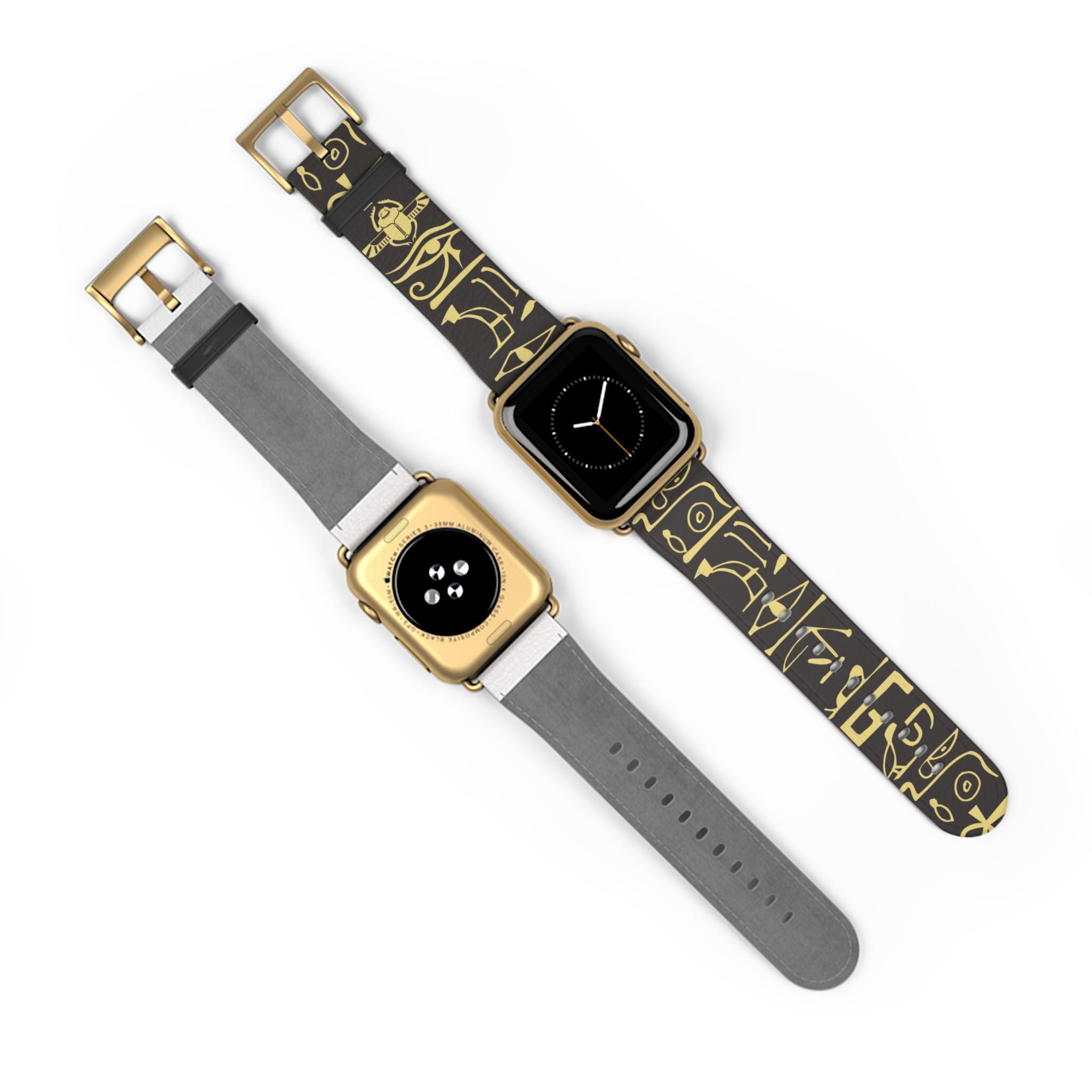 Ancient Egyptian Hieroglyphic Pattern Watch Band Archaeology Strap ...