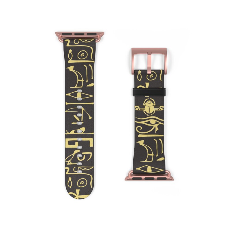 Ancient Egyptian Hieroglyphic Pattern Watch Band Archaeology Strap ...