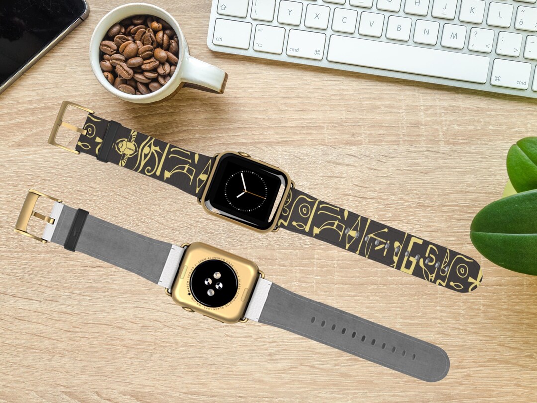 Ancient Egyptian Hieroglyphic Pattern Watch Band Archaeology Strap ...