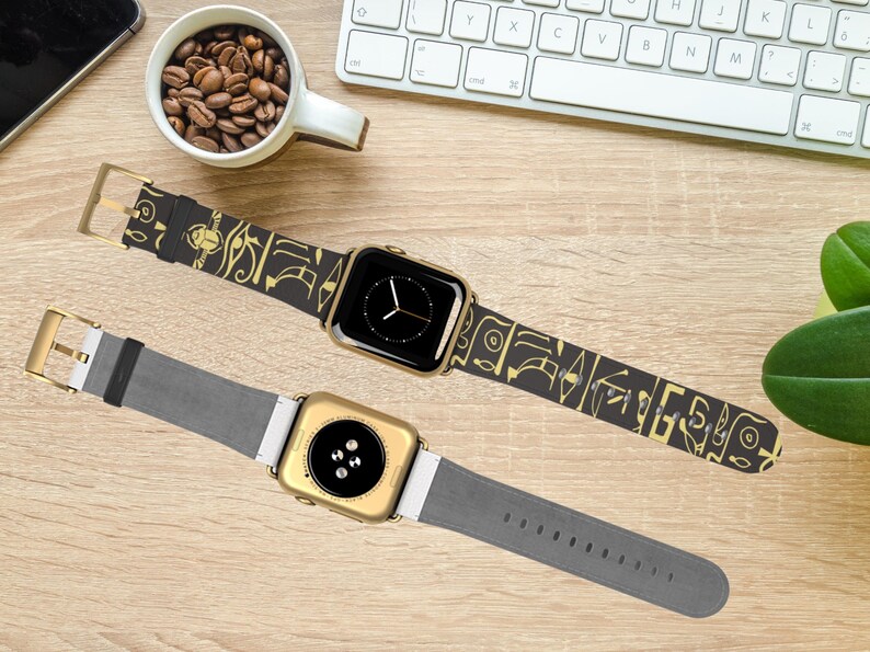 Ancient Egyptian Hieroglyphic Pattern Watch Band Archaeology Strap ...