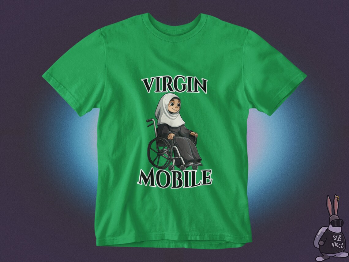 Virgin Mobile Funny Graphic T-shirt, Funny T-shirt, Virgin T-shirt, Nun ...