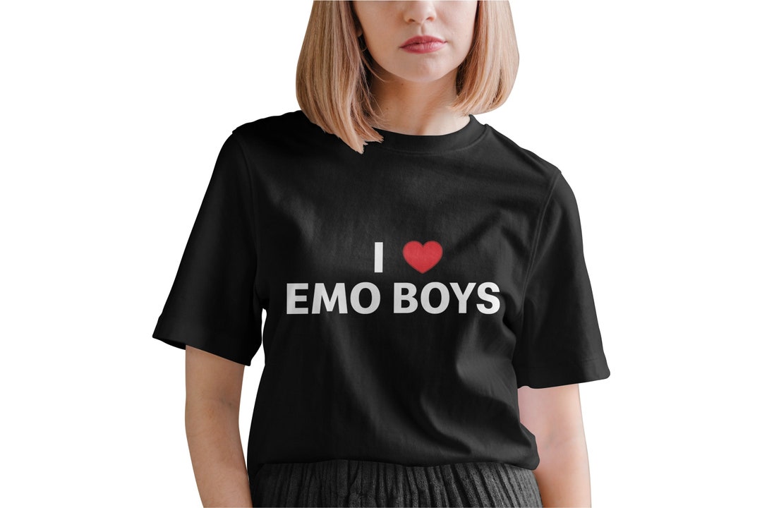 I Love Emo Boys Graphic T-shirt, Viral T-shirt, Funny Meme Shirt, Funny ...