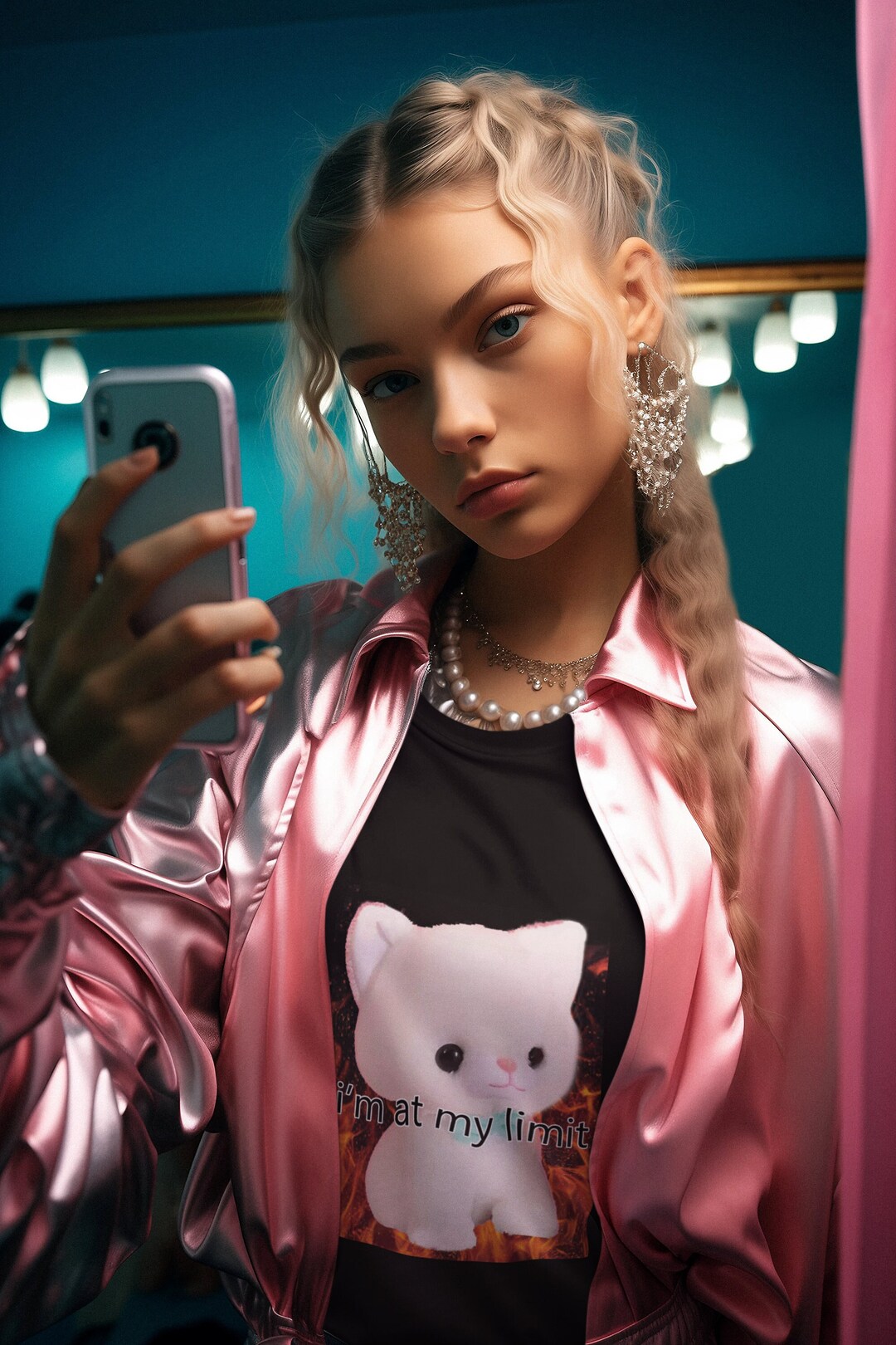 Cute Fiery Cat I'm at My Limit Graphic T-shirt, Funny T-shirt, Cat T ...