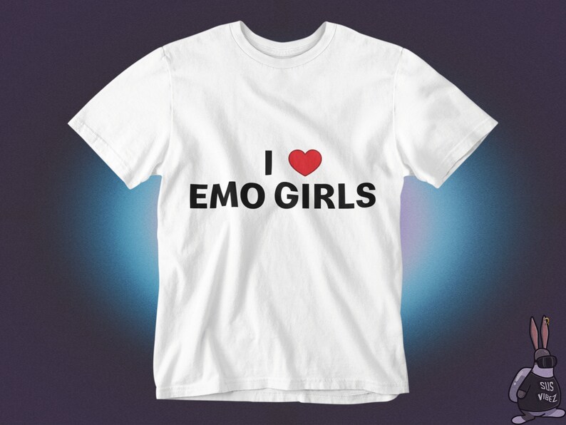 I Love Emo Girls Funny Graphic T-shirt, Funny T-shirt, Emo Girl T-shirt ...
